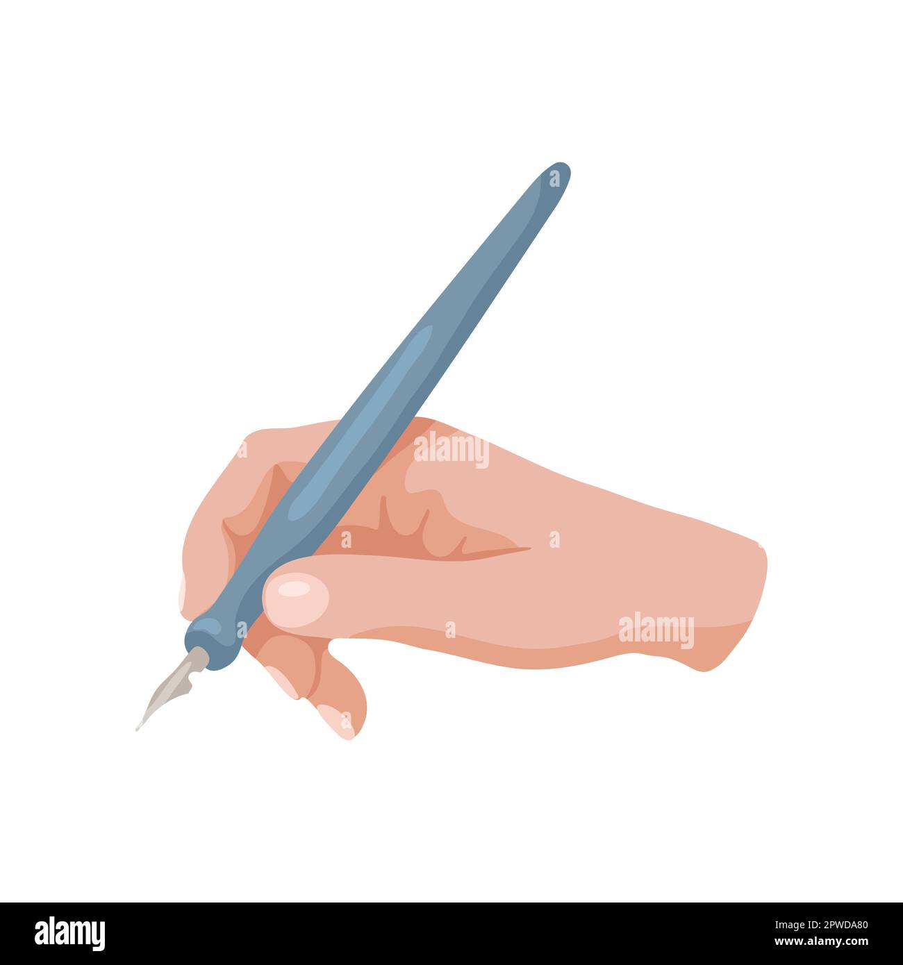 Hand holding ink pen vector illustration Stock Vector Image & Art - Alamy