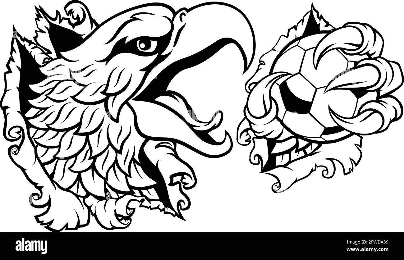 Bald Eagle Hawk Ripping Soccer Football Mascot Stock Vector Image & Art ...