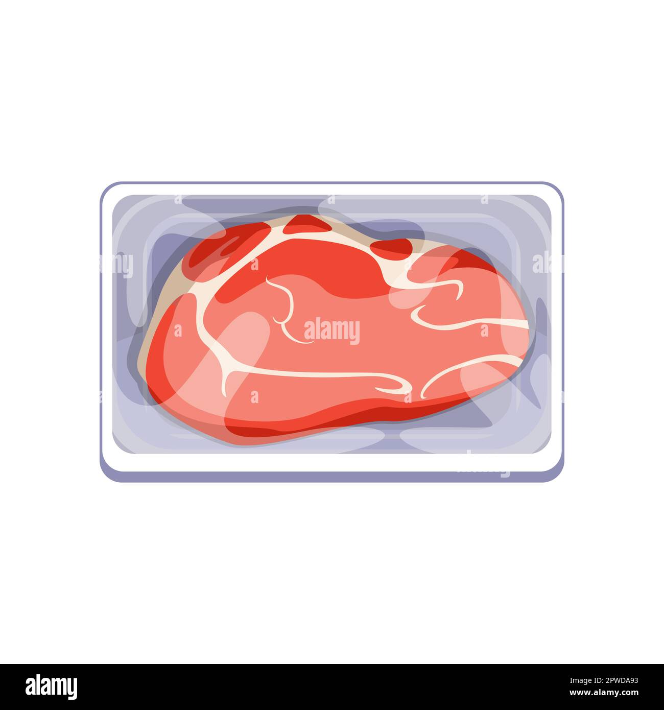 Plastic package with fresh beef steak cartoon illustration Stock Vector ...