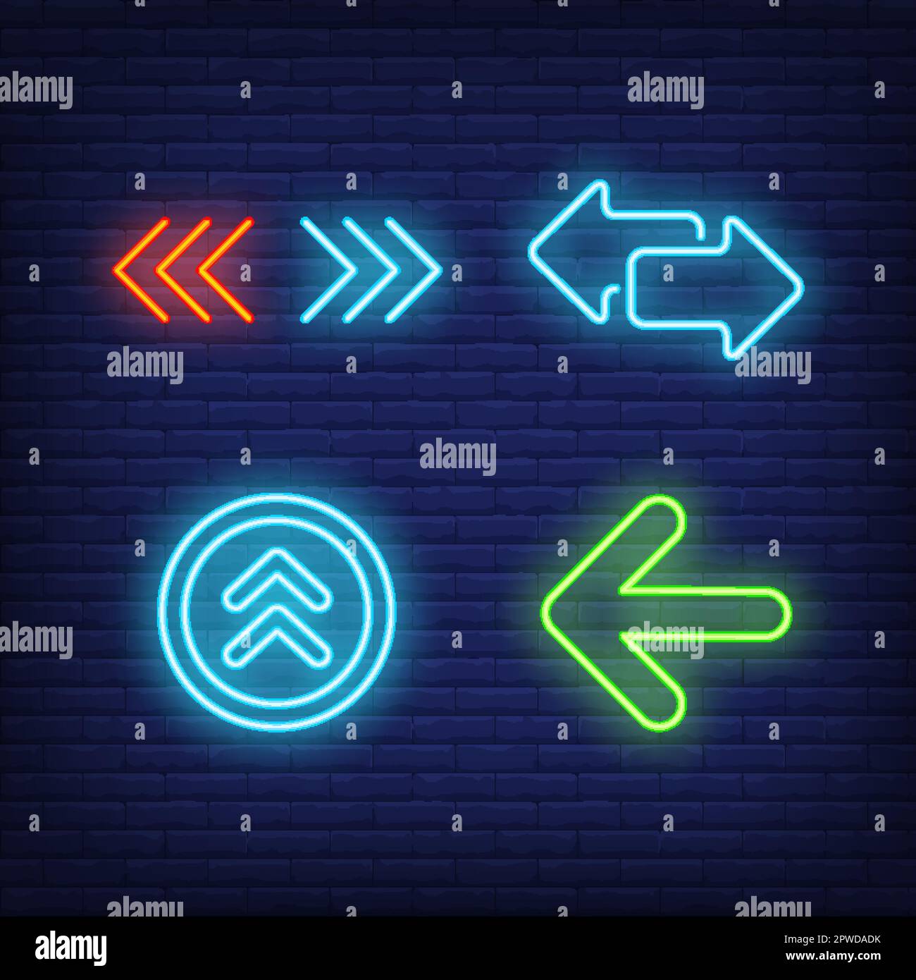 Interface arrows and road neon signs set Stock Vector Image & Art - Alamy