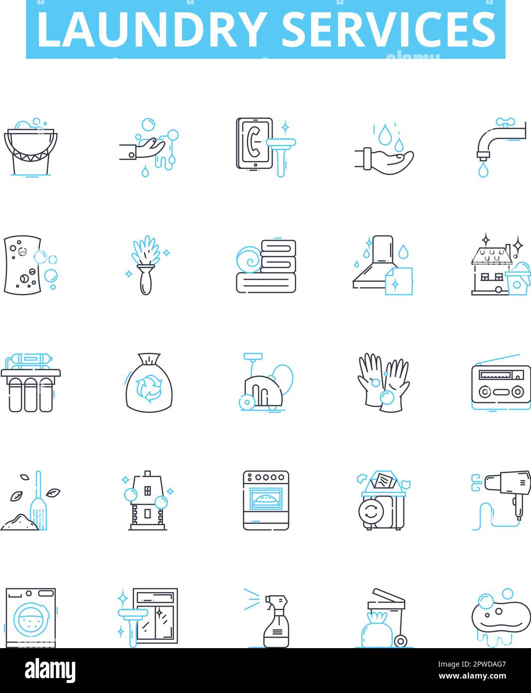 Laundry services vector line icons set. Laundry, Services, Washing ...