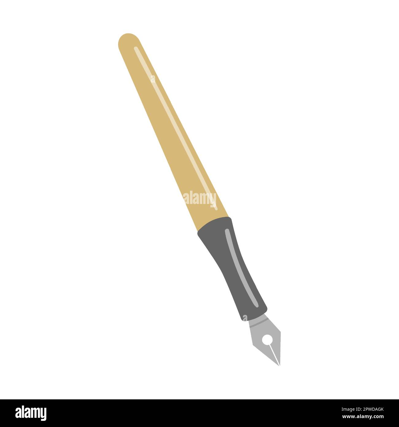 wooden pen for ink, Different art supplies vector illustration. Tools ...