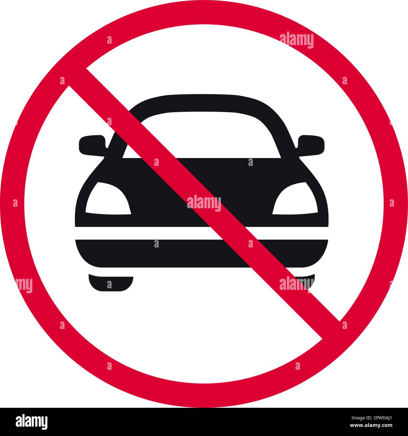 No car prohibited sign, no parking forbidden modern round sticker ...