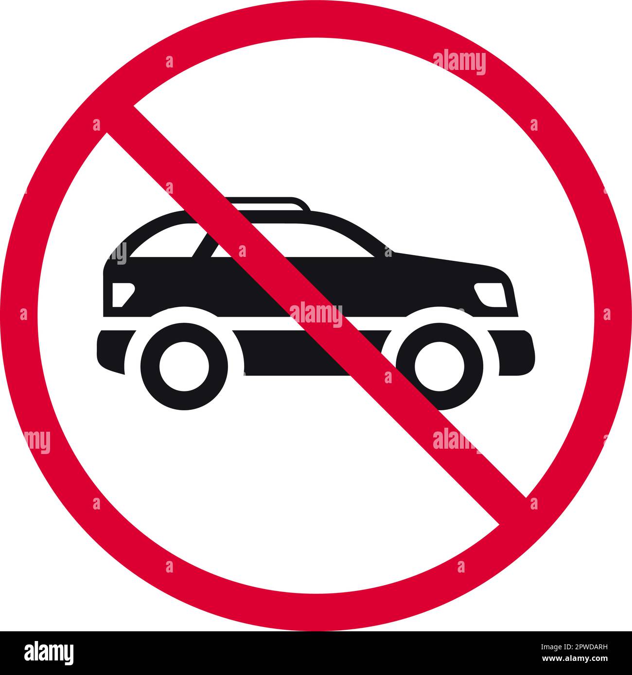 No car prohibited sign, no parking forbidden modern round sticker ...