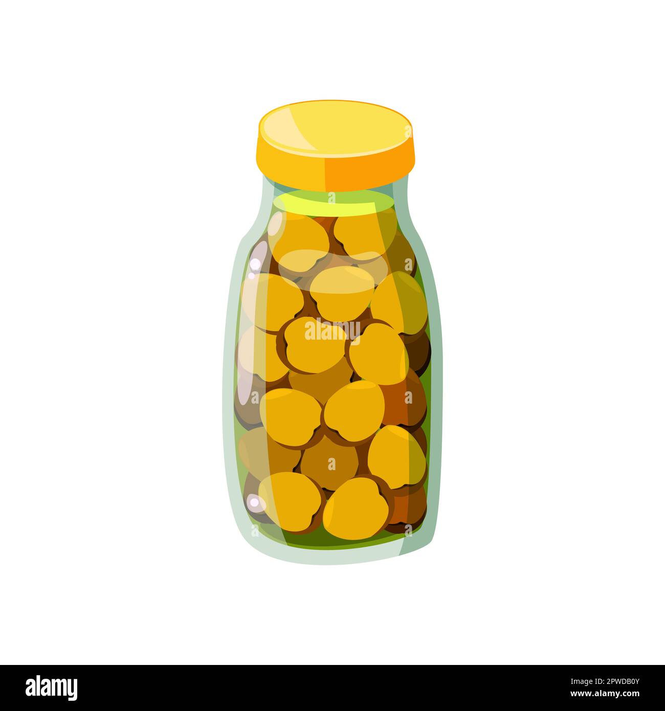 Full jar with canned peaches or apricots cartoon illustration Stock ...