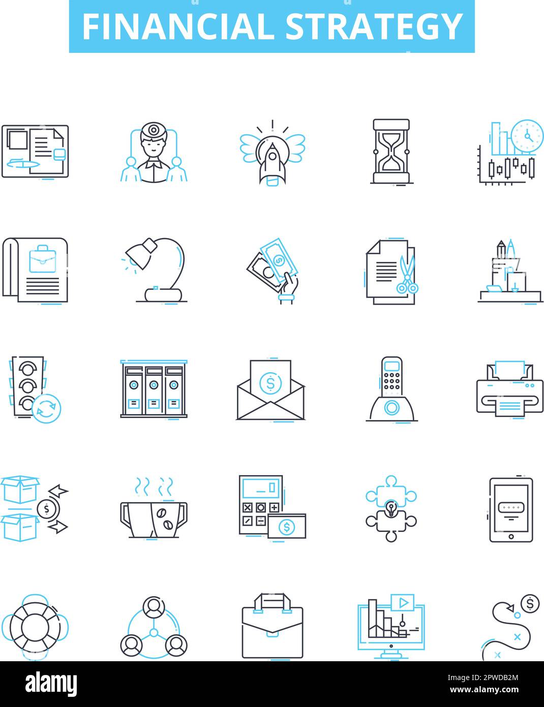 Financial strategy vector line icons set. Financial, Strategy ... Financial strategy vector line icons set. Financial, Strategy ...