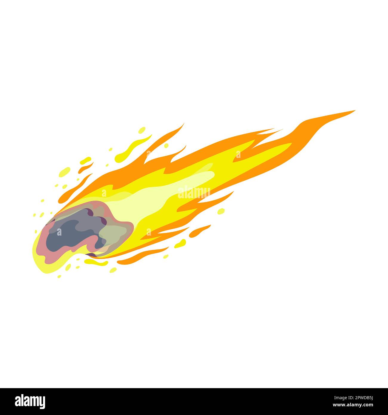 Falling fiery asteroid and meteorite. Vector illustration of space ... Falling fiery asteroid and meteorite. Vector illustration of space ...