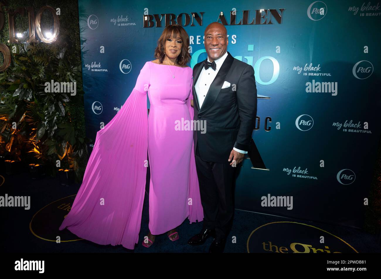 Byron Allen, right, and Gayle King arrive at theGrio’s Washington D.C ...