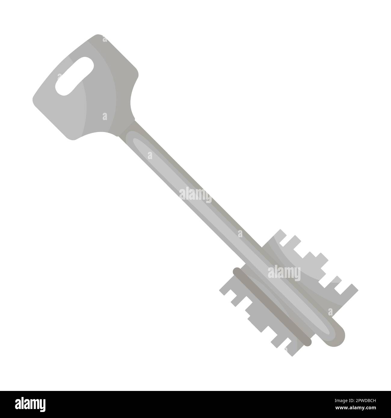 Modern metal lock key flat vector illustration. Collection of door key ...