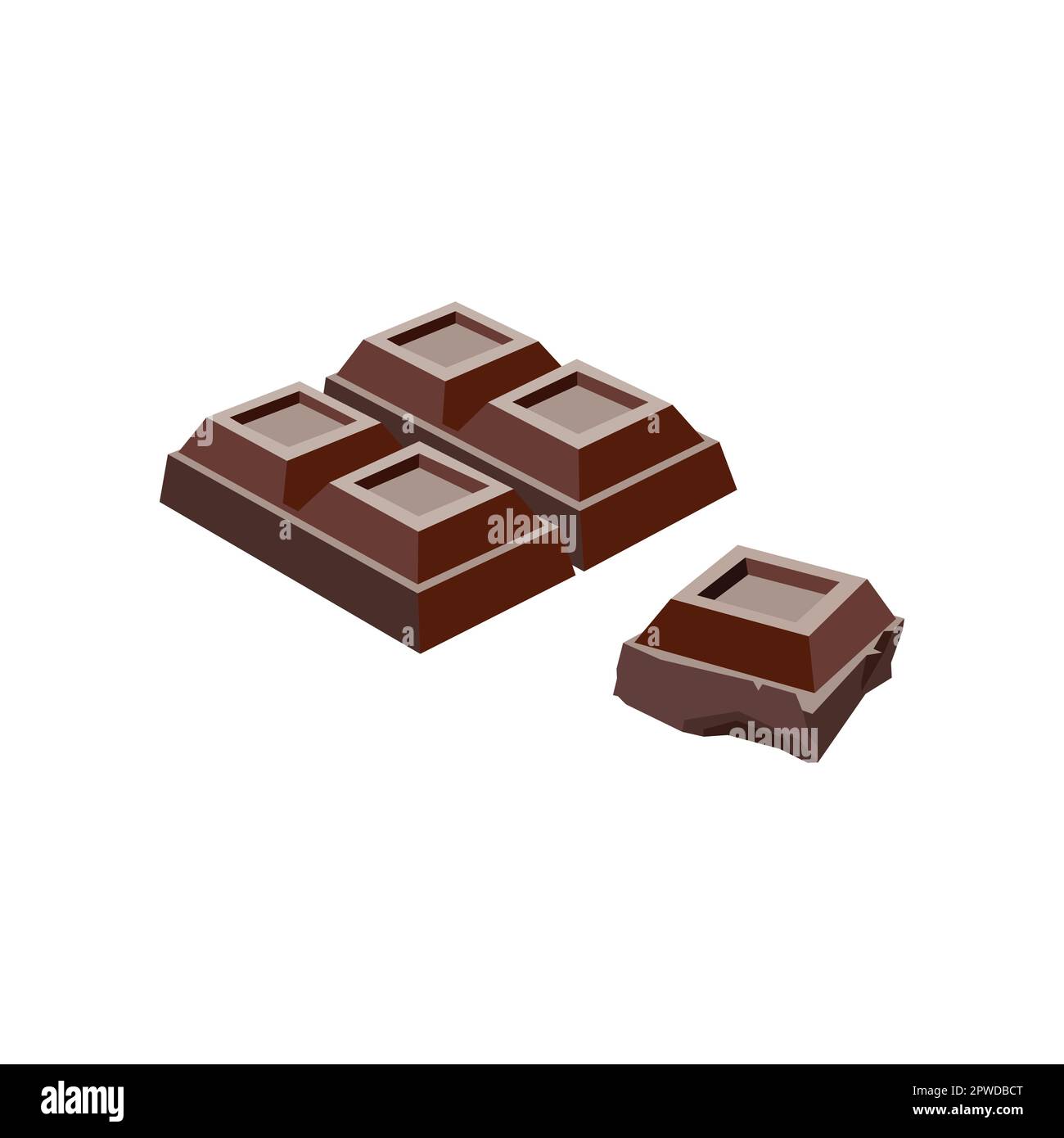 Piece of dark chocolate cartoon illustration Stock Vector Image & Art ...