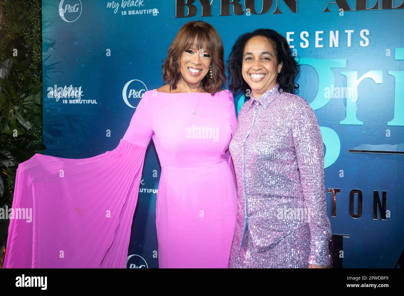 Gayle King, left, and Geraldine Moriba arrive at theGrio’s Washington D ...