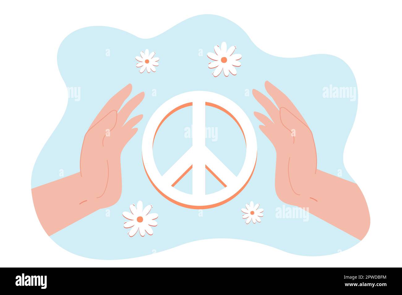 Human hands holding circle peace symbol of hippy Stock Vector Image ...