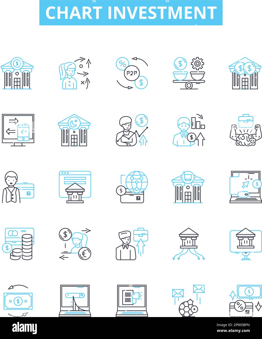 Chart investment vector line icons set. Investment, Chart, Stock ... Chart investment vector line icons set. Investment, Chart, Stock ...