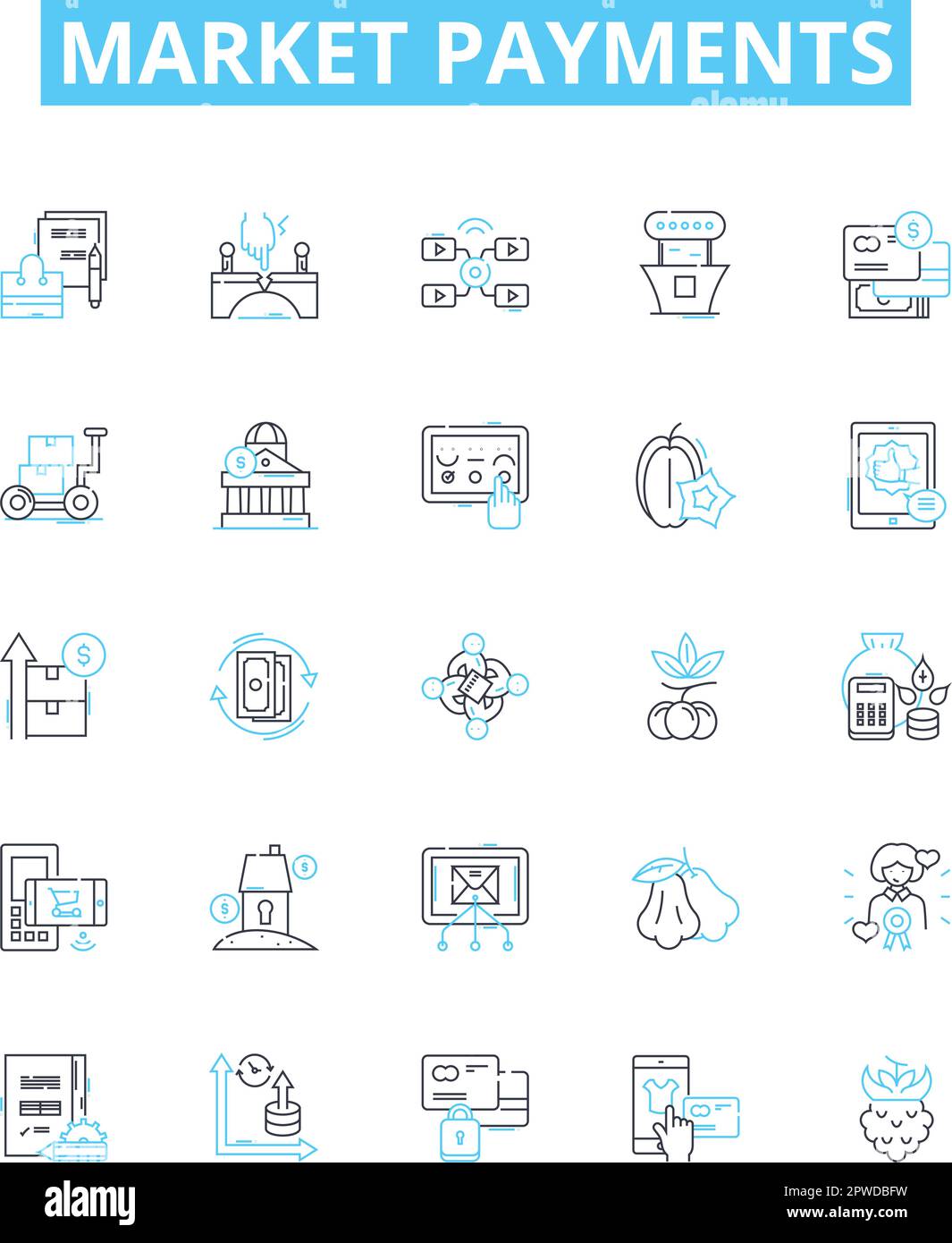 Market payments vector line icons set. Payments, Market, Transactions ...