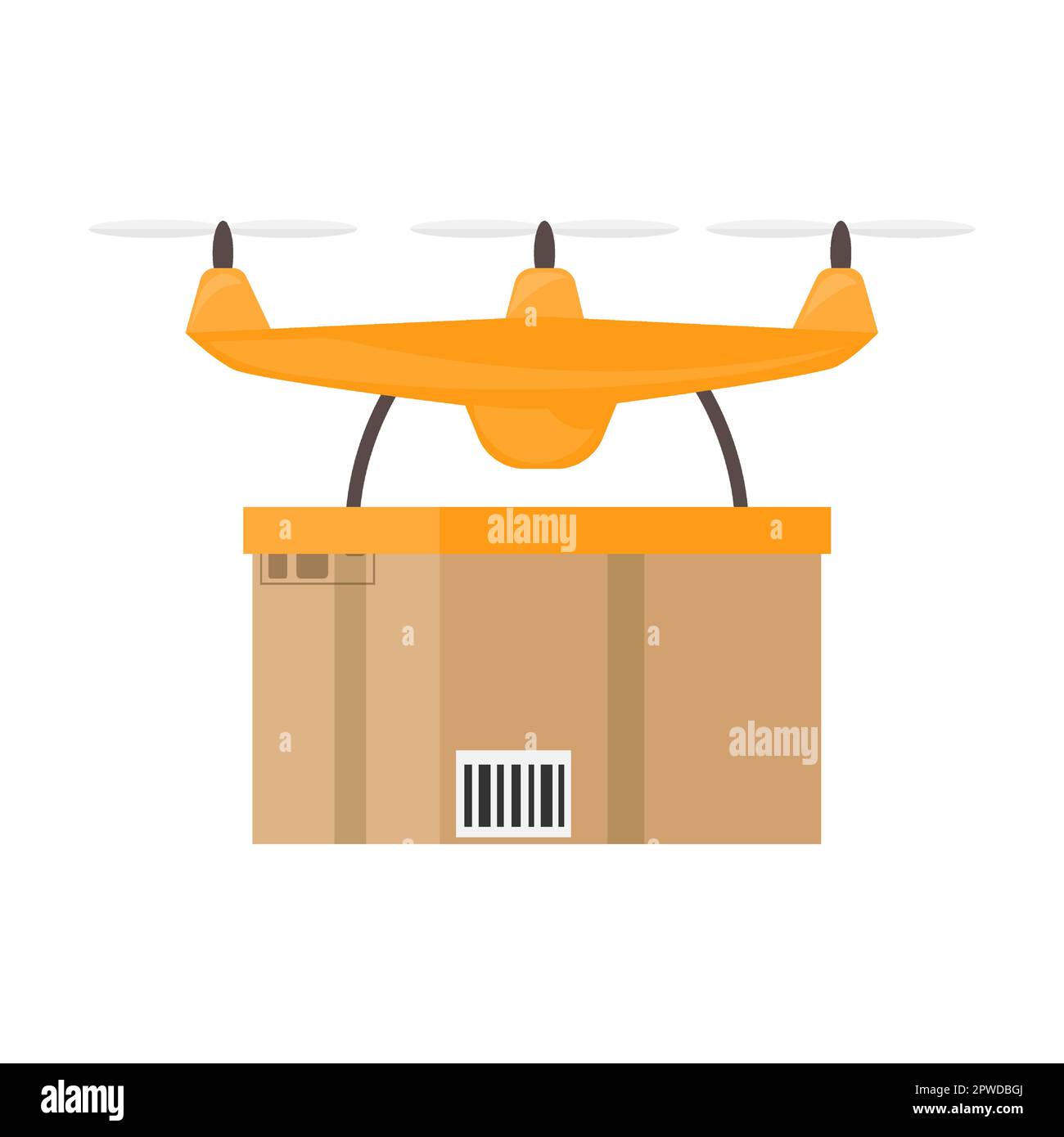 Mail drone with parcel box. Courier delivery element vector ...