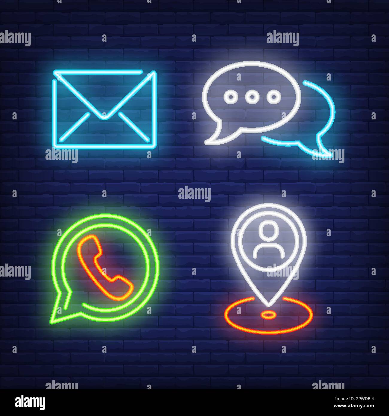 Messenger neon sign Stock Vector Images - Alamy