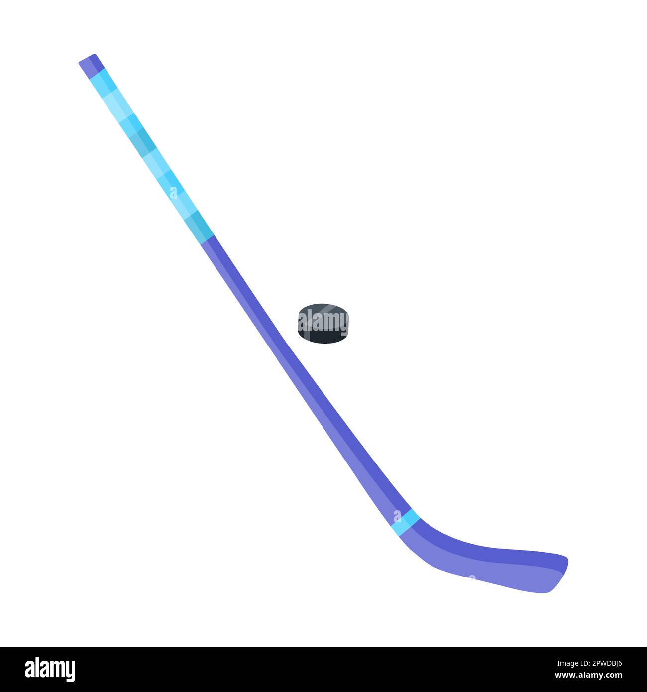 sport hockey stick and puck, equipment for skiing and sledding vector ...