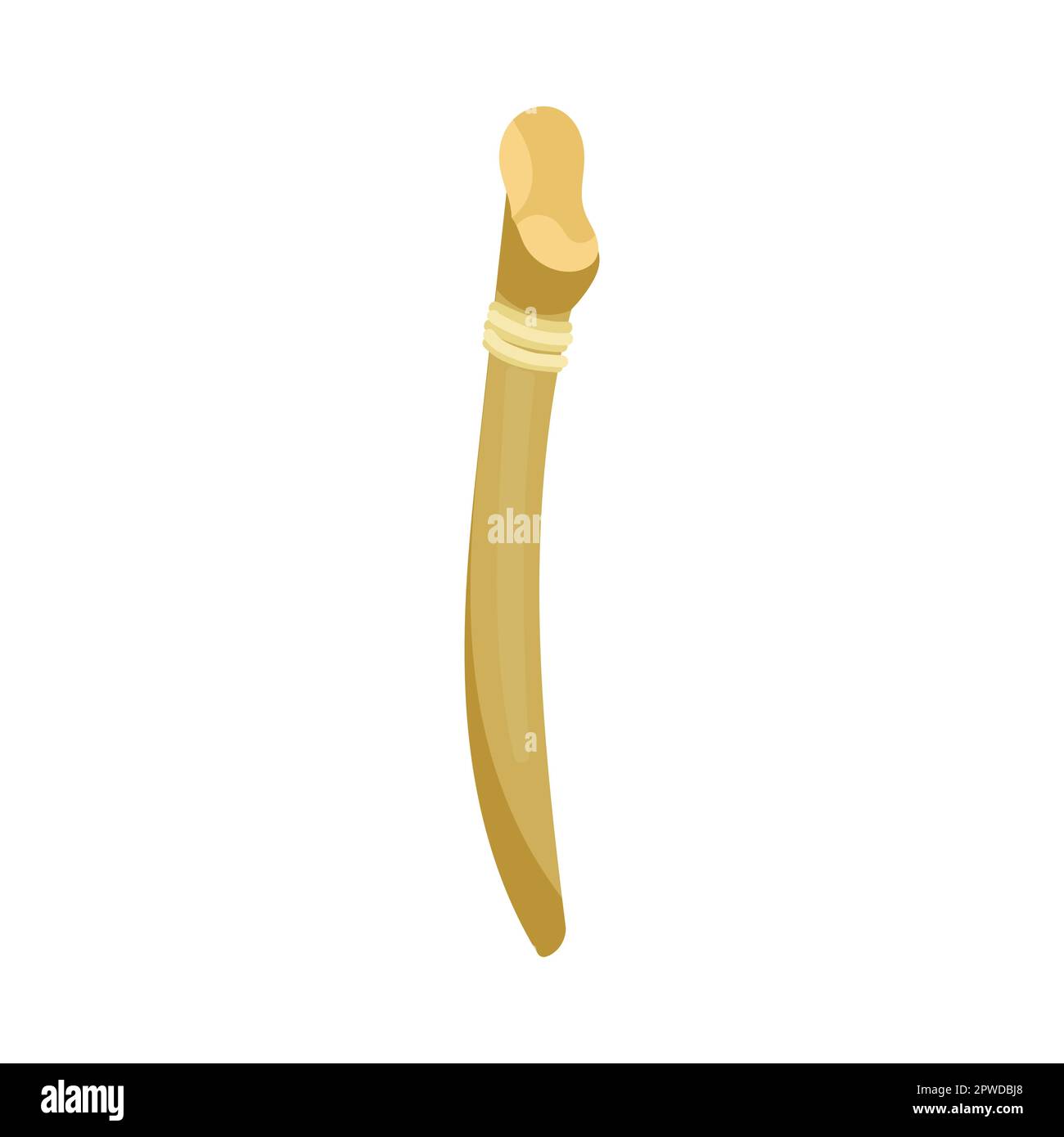 Ancient sharp throwing stick from bone and rope vector illustration ...