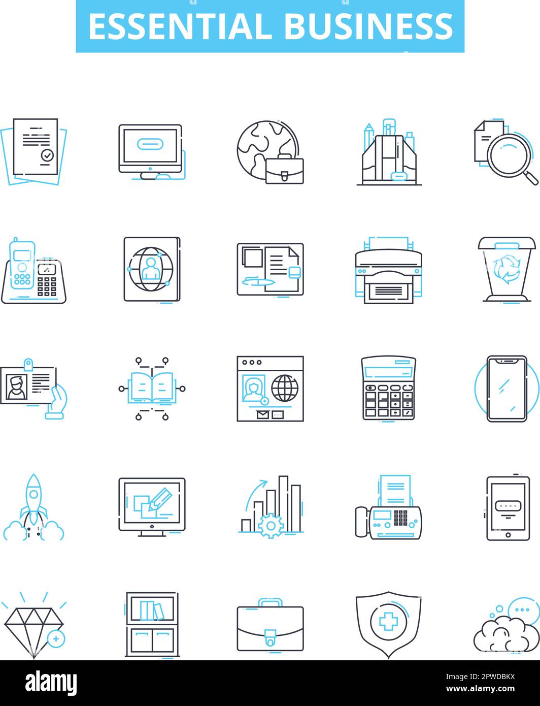 Essential business vector line icons set. Business, Essential, Startup ...