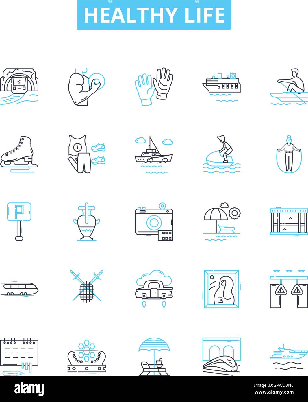 Healthy life vector line icons set. Wellness, Exercise, Nutrition ...