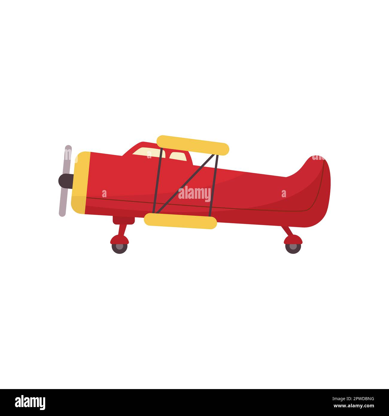 Red Vintage Airplane Cartoon Illustration Stock Vector Image And Art Alamy