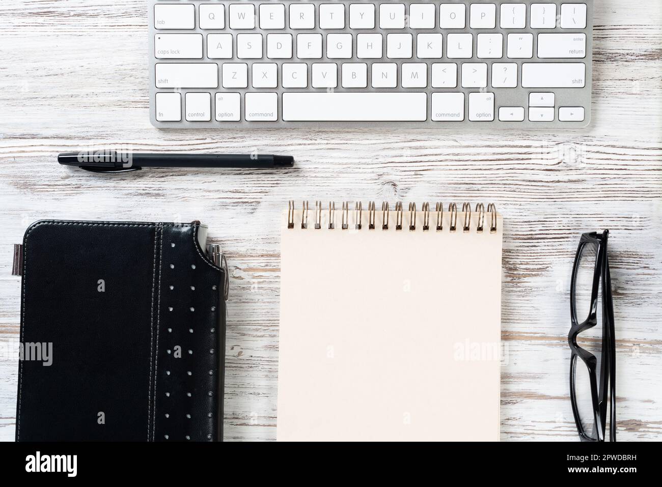 Still life of office workspace with supplies Stock Photo - Alamy
