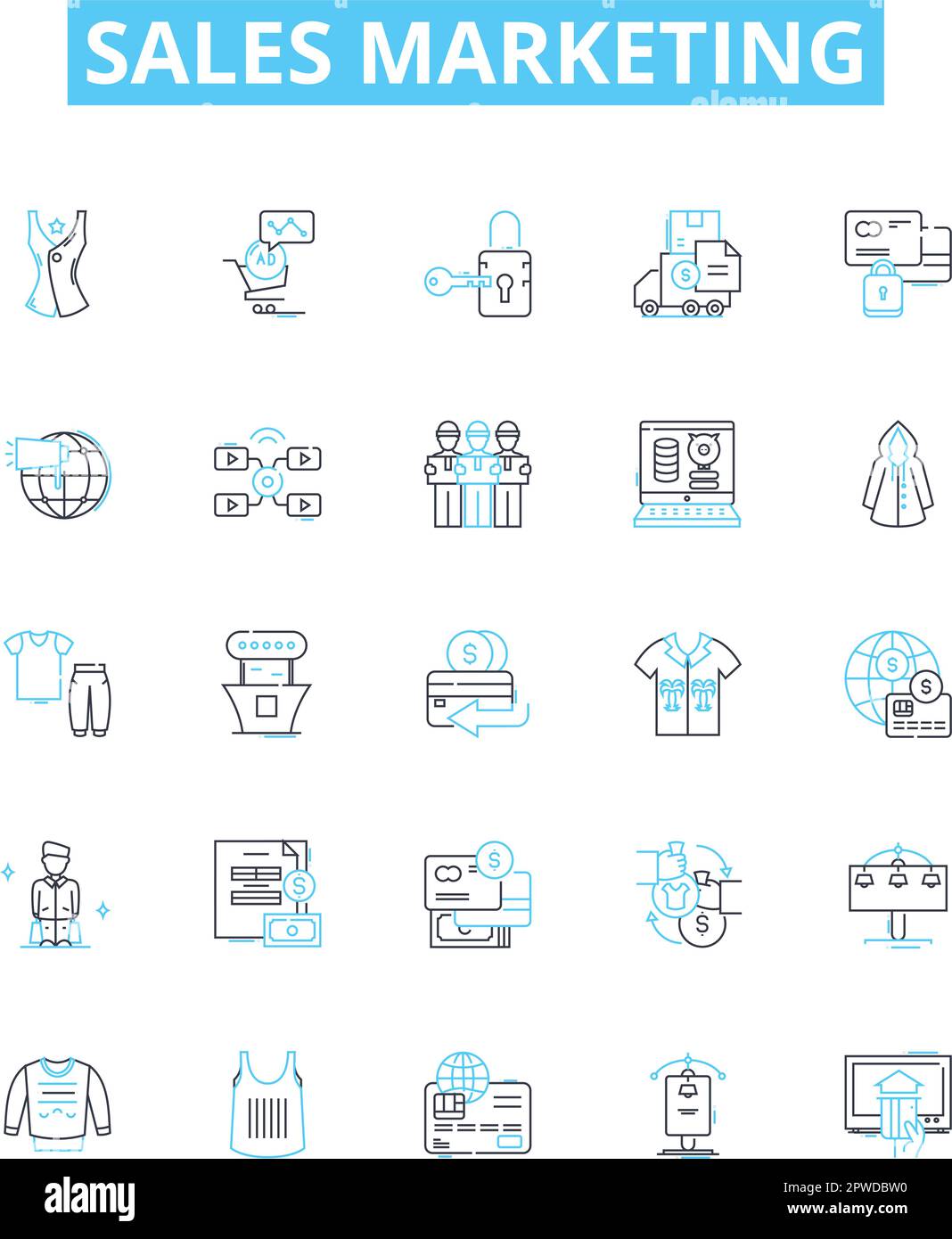 Sales marketing vector line icons set. Marketing, Sales, Promotion ...