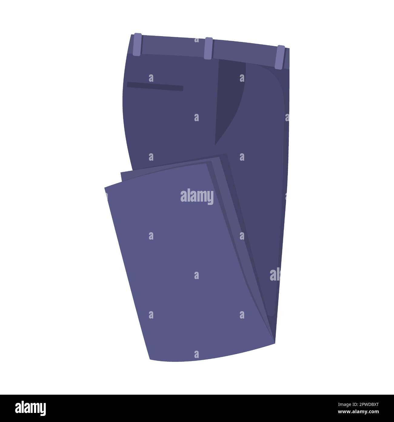 Folded Ironed Trousers Business Man Or Office Worker Accessorie And Formal Clothes Cartoon