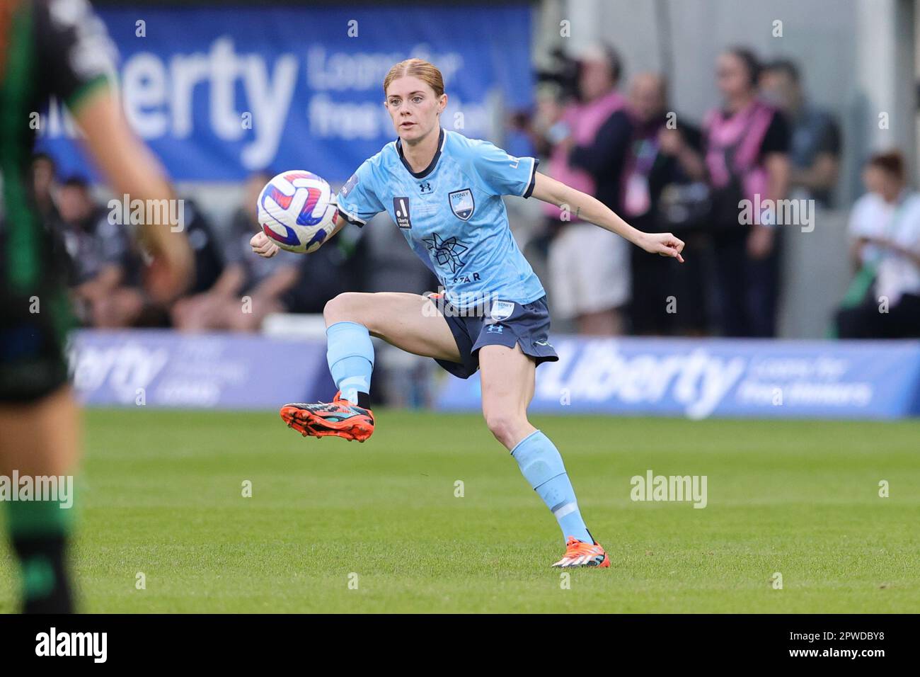 Sydney, Australia. 30th Apr, 2023. Cortnee Vine of Sydney FC controls ...