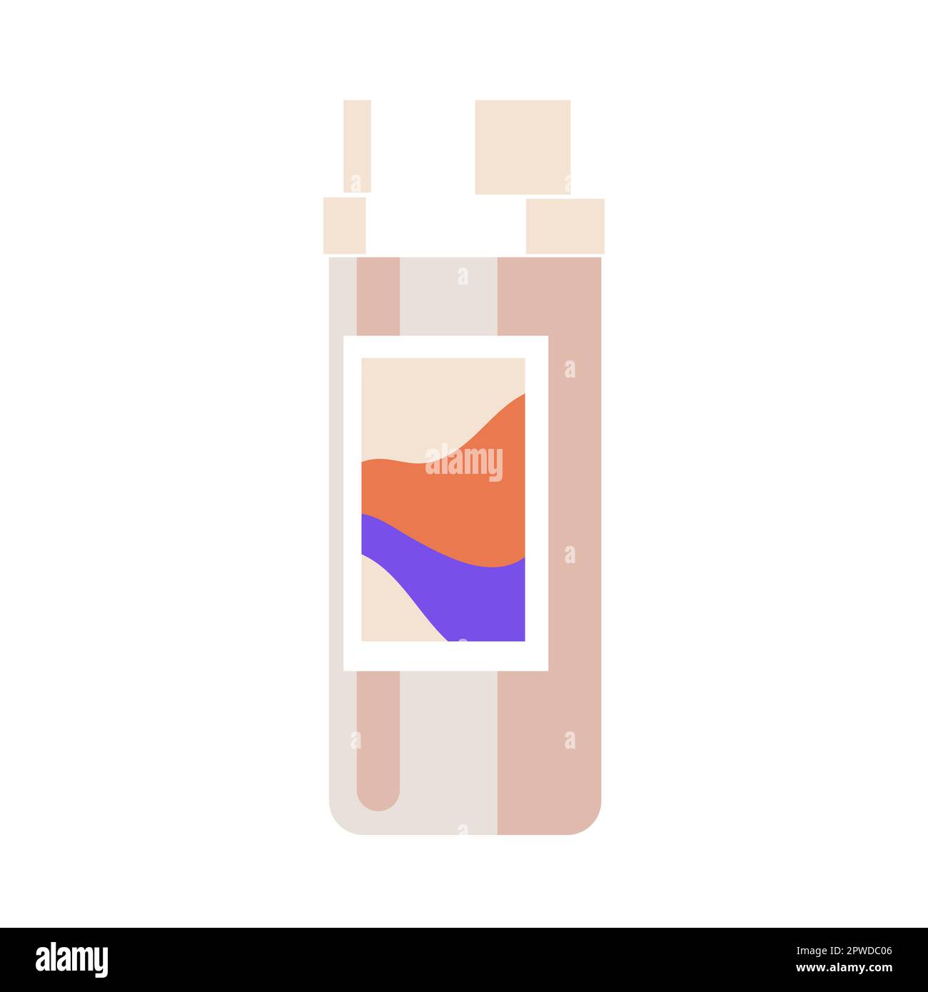 Pink medicine bottle of medicine with colorful label cartoon ...