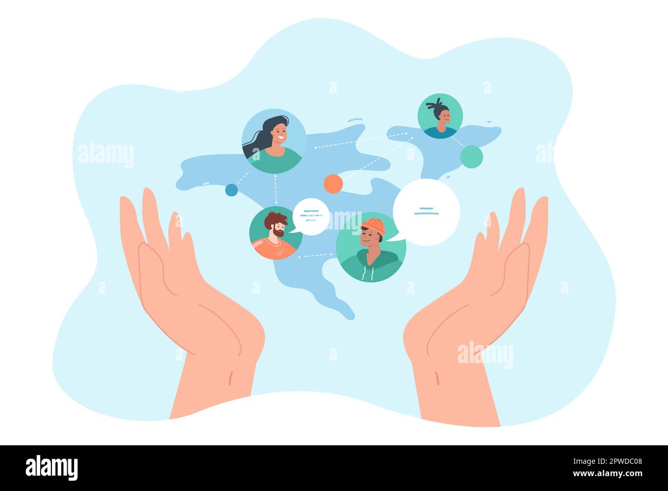 Worldwide communication flat vector illustration Stock Vector Image ...