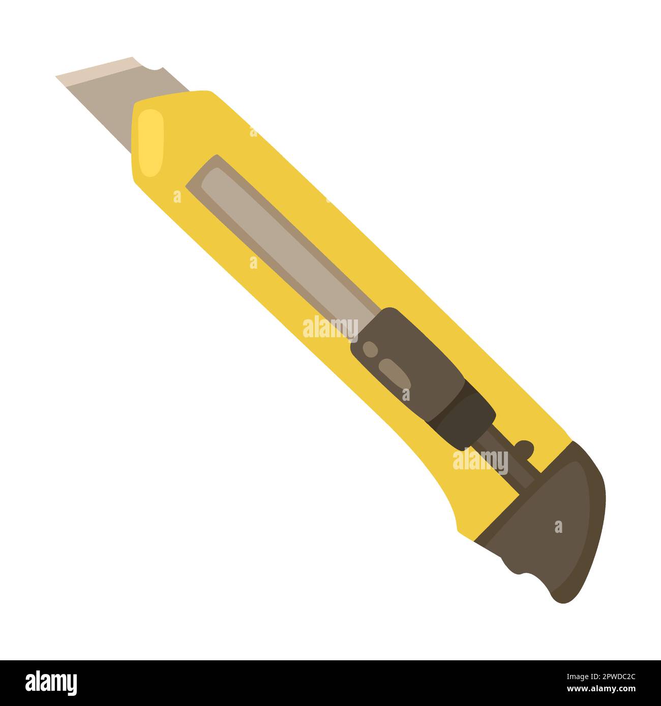 stationery construction knife, cartoon illustration. Building tools or ...