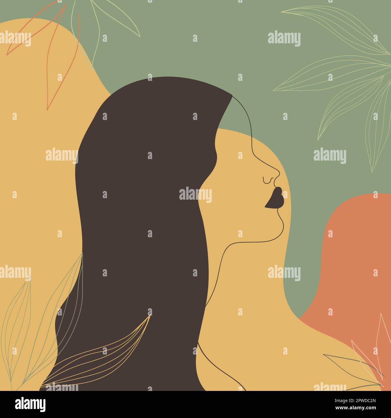 Beautiful woman on forest background Stock Vector Images - Alamy