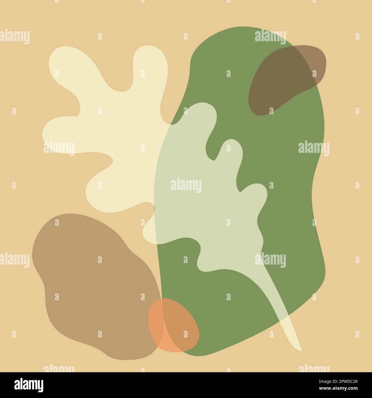 Abstract background with leaf and hand drawn shapes. Hand drawn ...