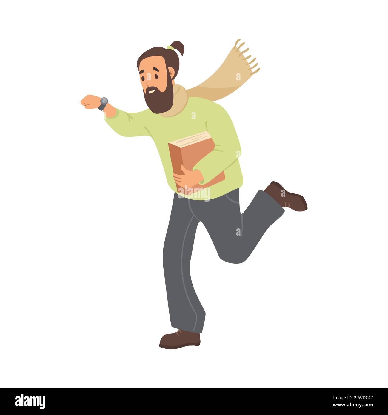 Busy man rushing to work cartoon illustration Stock Vector Image & Art ...