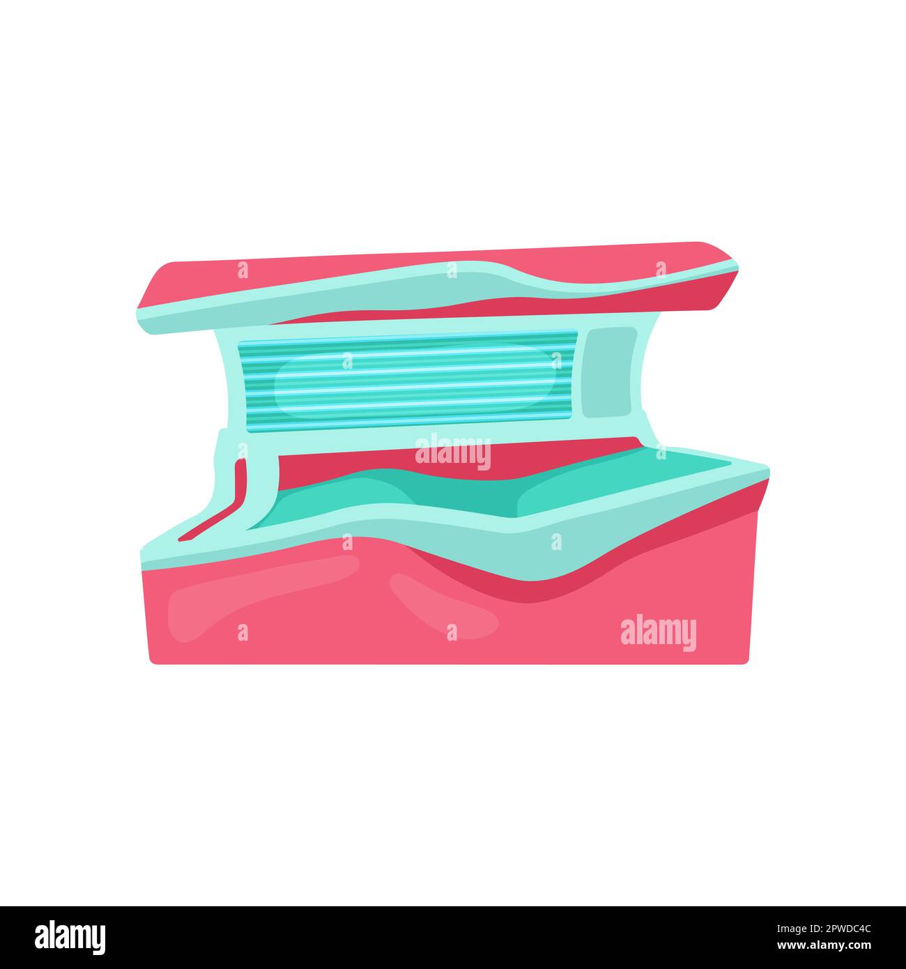 Pink and blue opened tanning bed illustration Stock Vector Image & Art ...