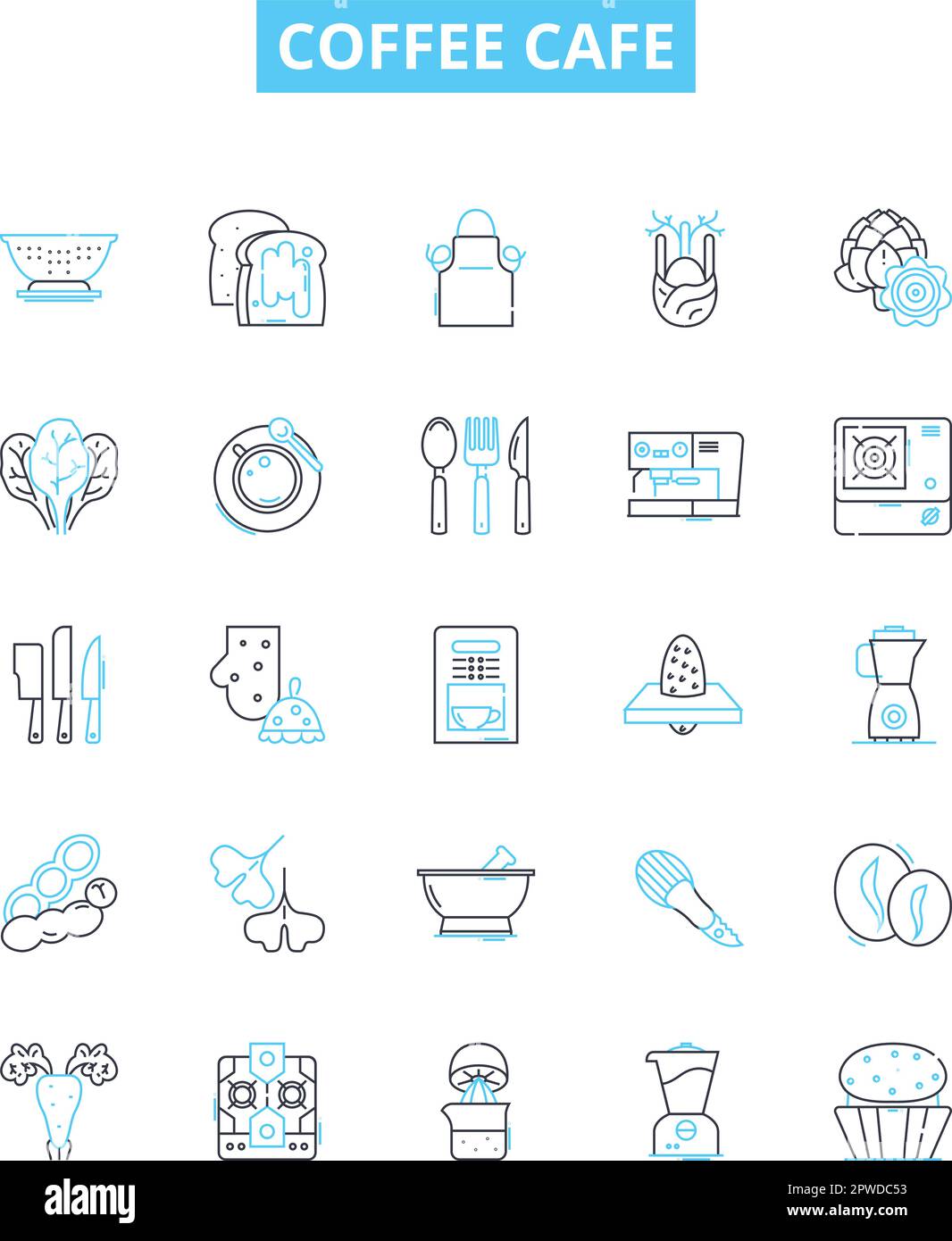 Coffee cafe vector line icons set. Coffee, Cafe, Espresso, Latte, Cappuccino, Mocha, Frappuccino ...
