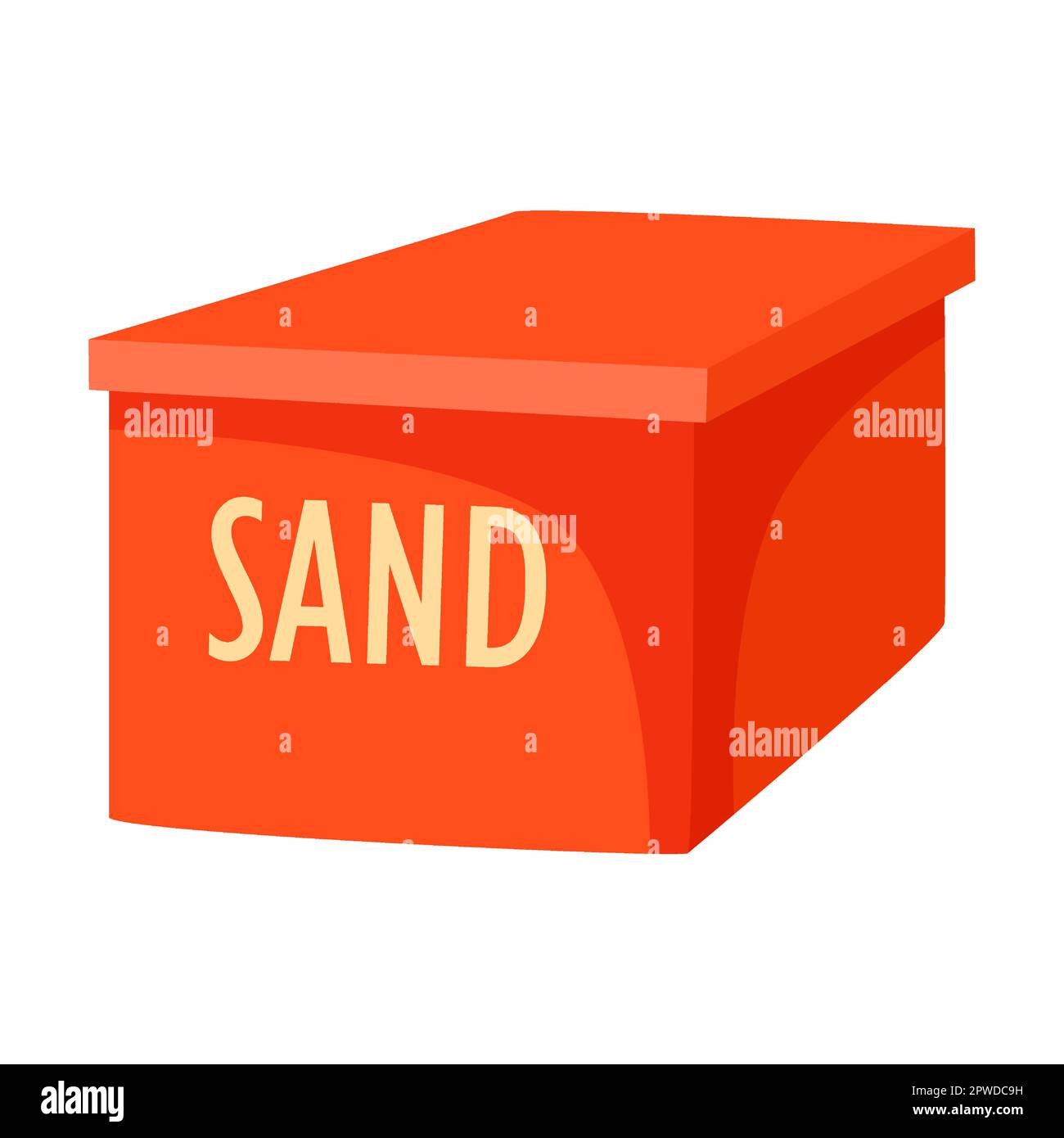Firefighter sand box, firefighting equipment cartoon illustration. Fire ...