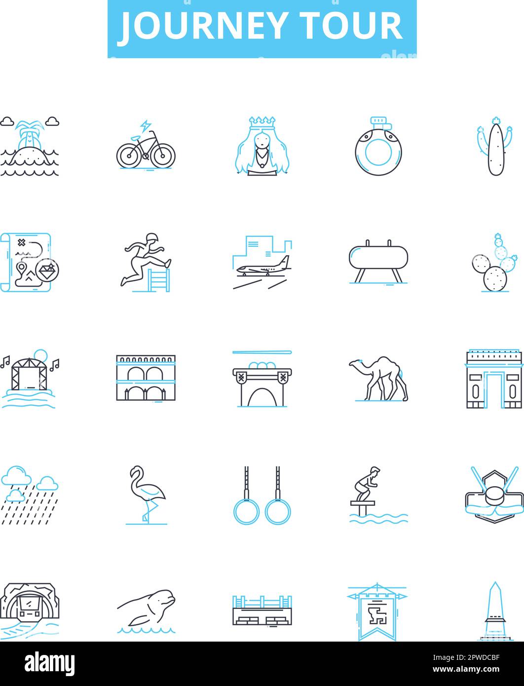 Journey tour vector line icons set. Tour, Journey, Travel, Sightseeing ...