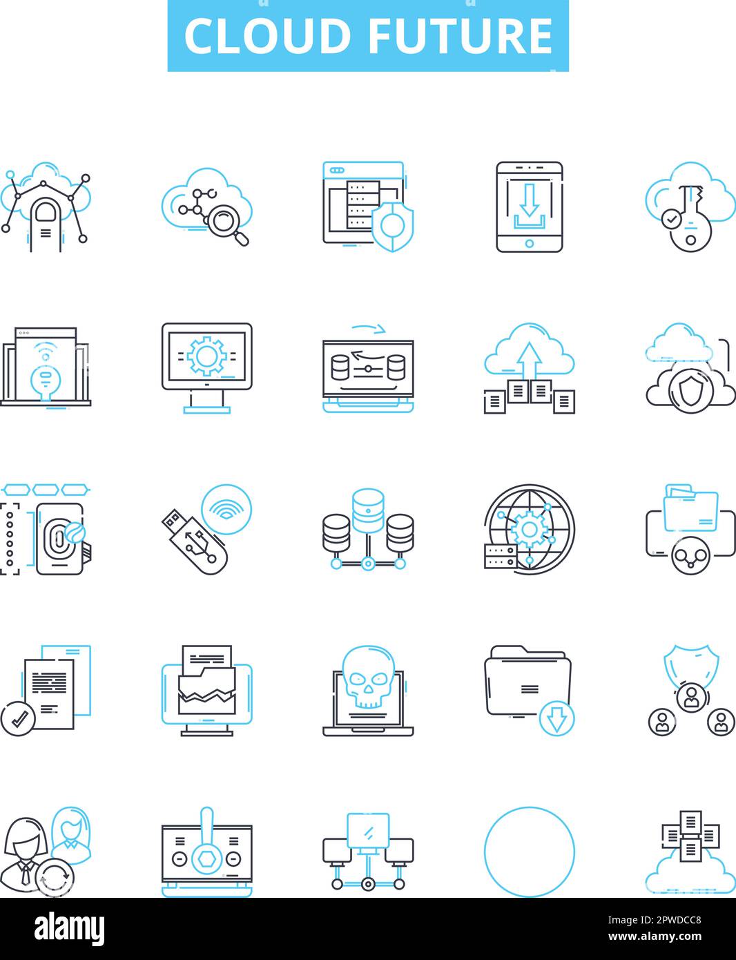 Cloud future vector line icons set. Cloud, Future, Computing, AI, IoT ... Cloud future vector line icons set. Cloud, Future, Computing, AI, IoT ...