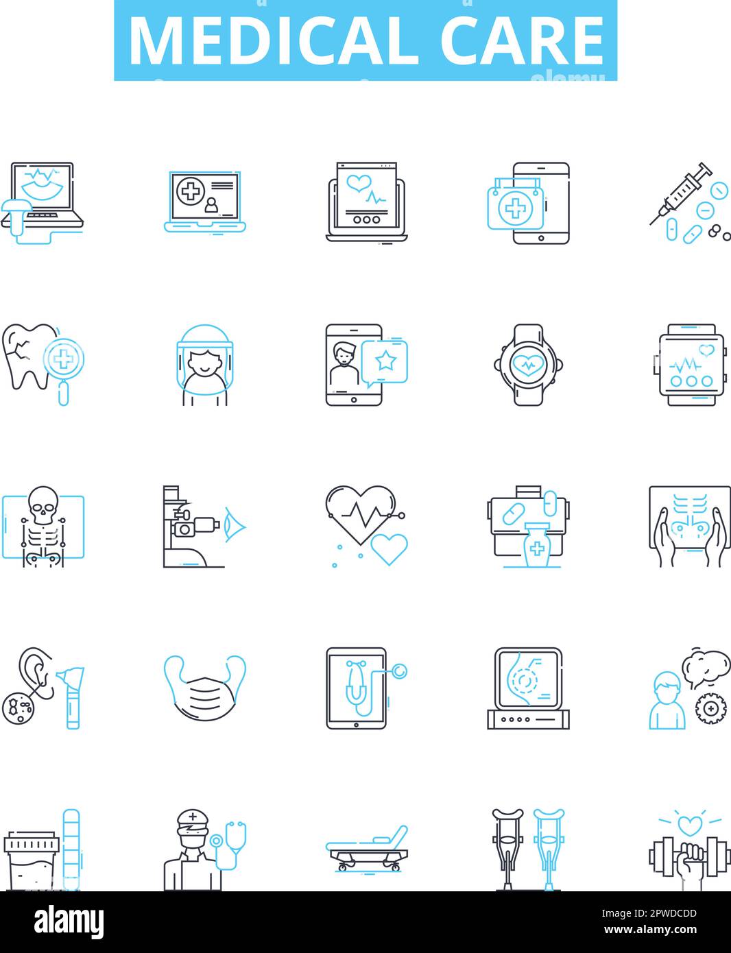 Medical care vector line icons set. Medicine, health, treatment ...