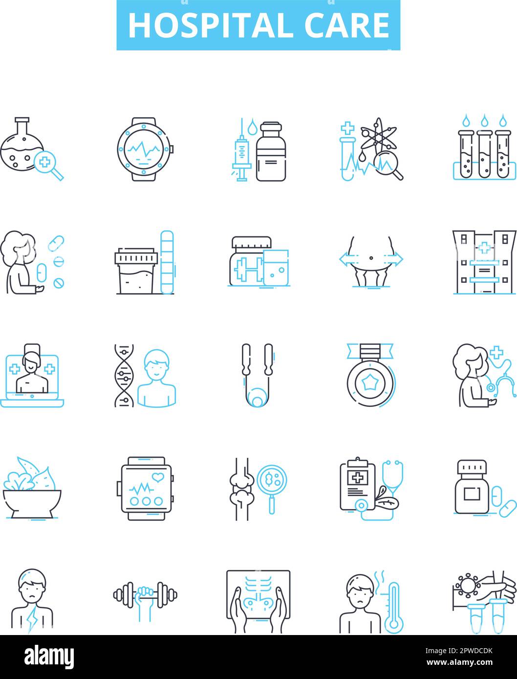 Hospital care vector line icons set. Hospital, Care, Treatment, Nursing ...
