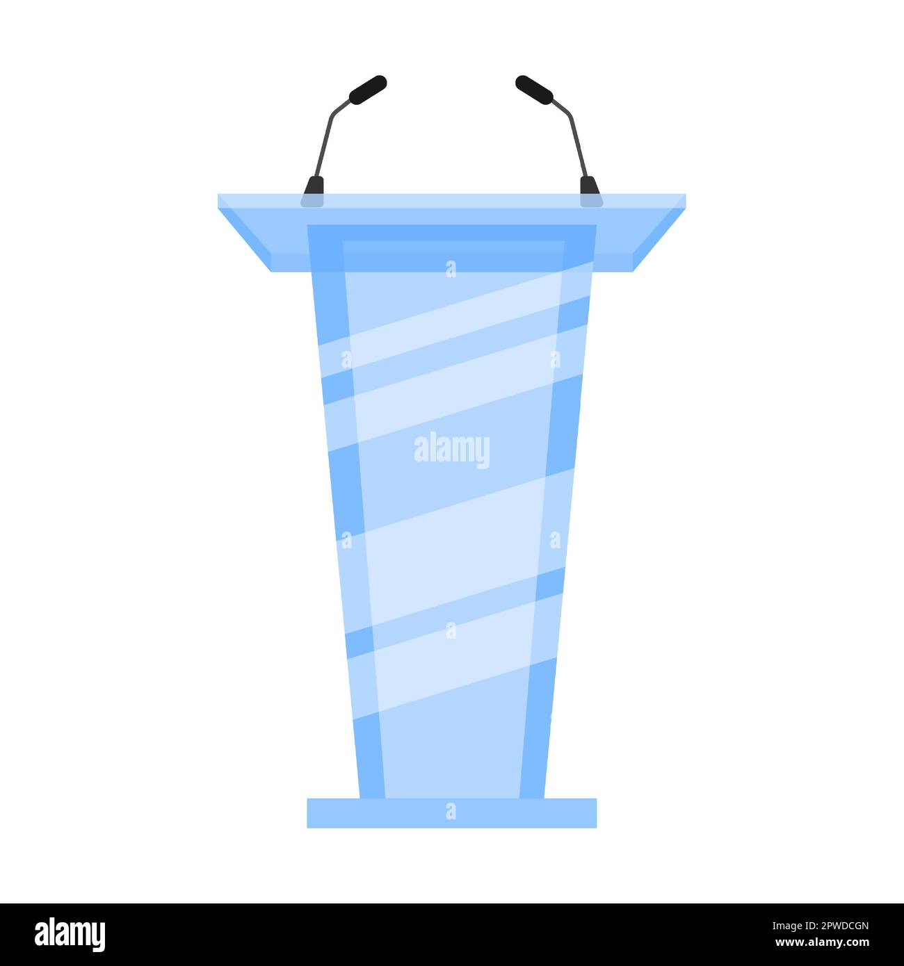 glass mirror debate rostrum and platform with double microphone ...