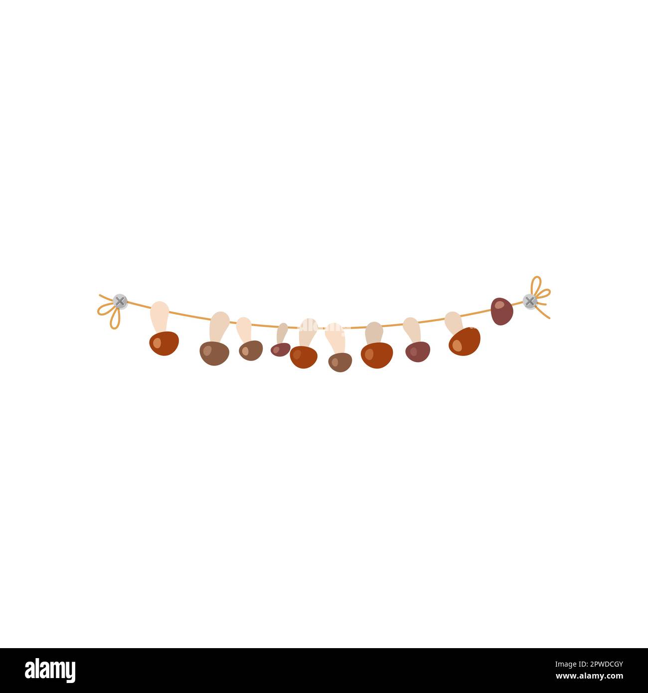 Mushrooms on string vector illustration Stock Vector Image & Art - Alamy