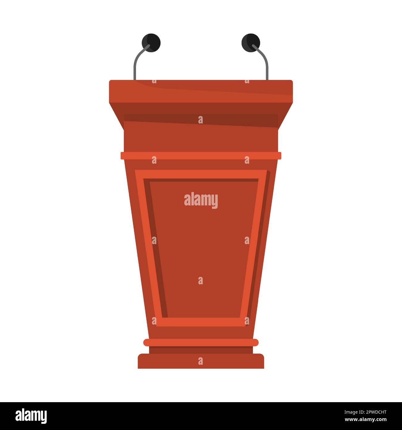 debate rostrum and platform cartoon vector illustration. Wooden tribune ...