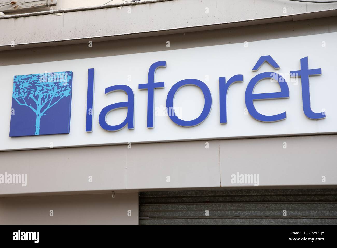 lyon , Aura France - 04 24 2023 : Laforet sign brand and text logo ...