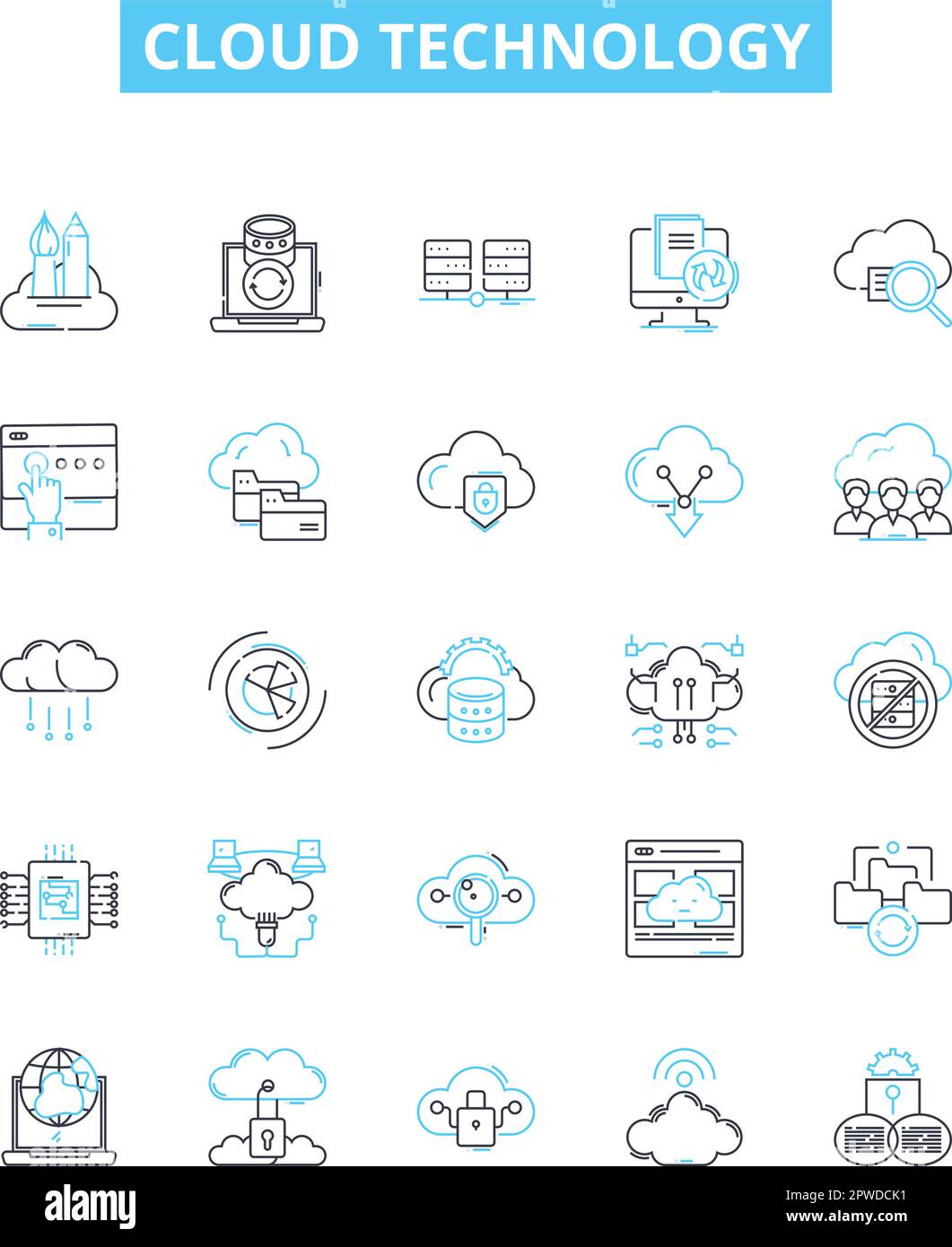 Cloud technology vector line icons set. Cloud, Technology, Computing ... Cloud technology vector line icons set. Cloud, Technology, Computing ...