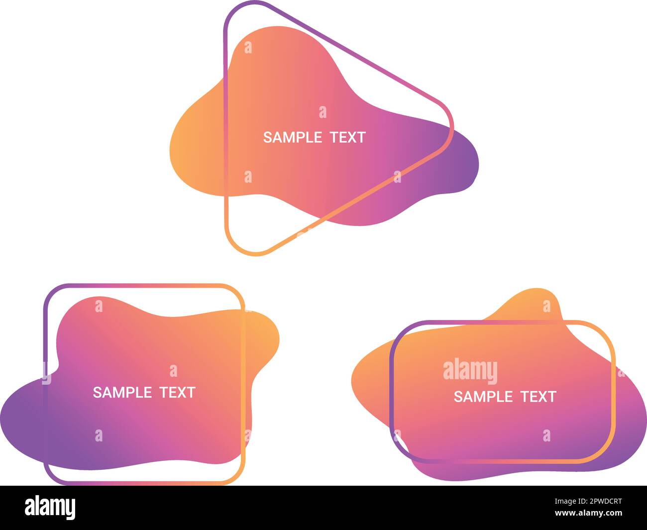 Set of abstract templates for presentation in bright gradient colors ...