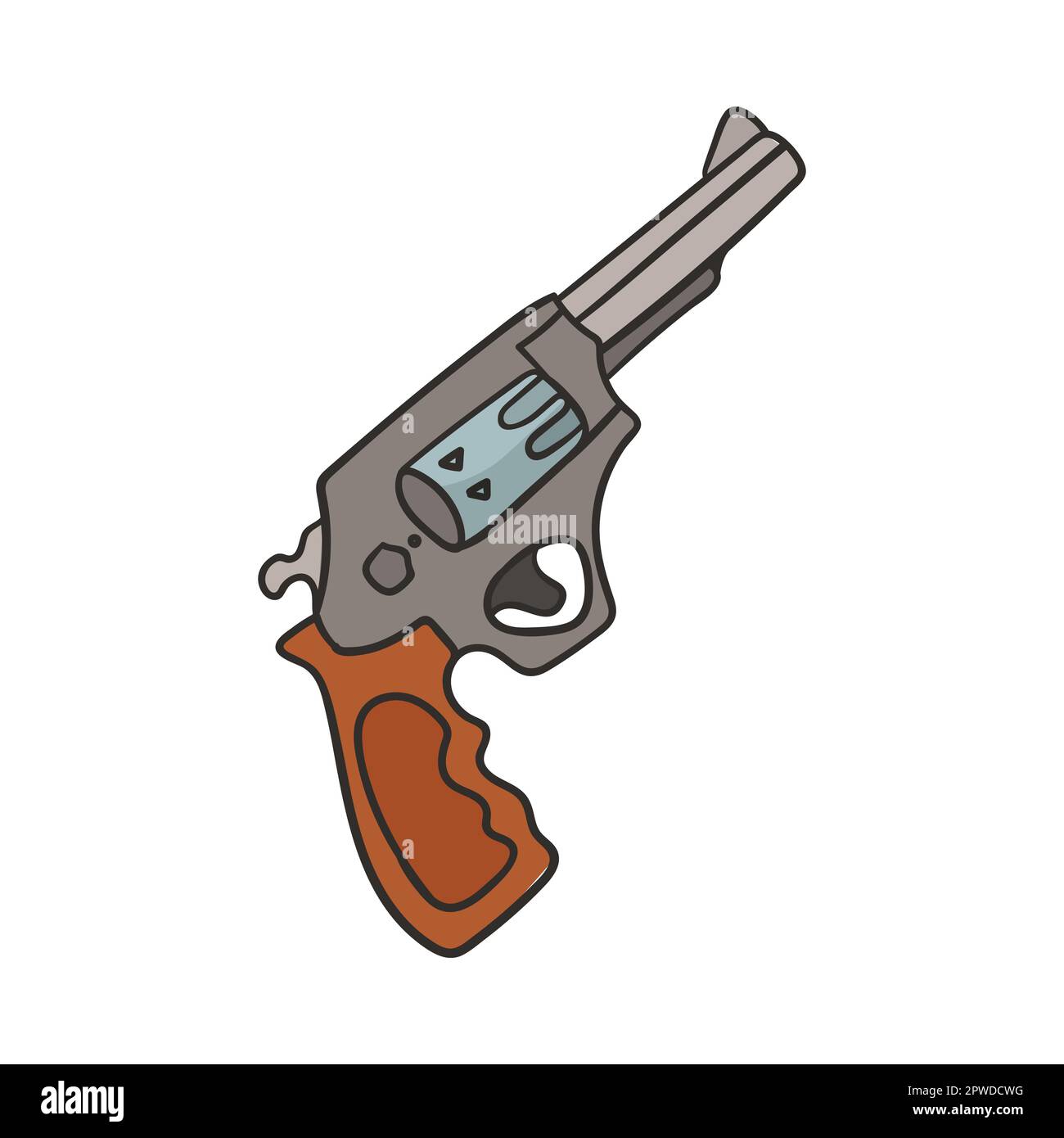Revolver doodle cartoon illustration Stock Vector Image & Art - Alamy