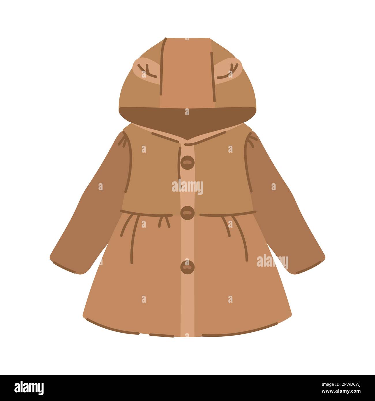 Brown kid coat cartoon illustration Stock Vector Image & Art - Alamy